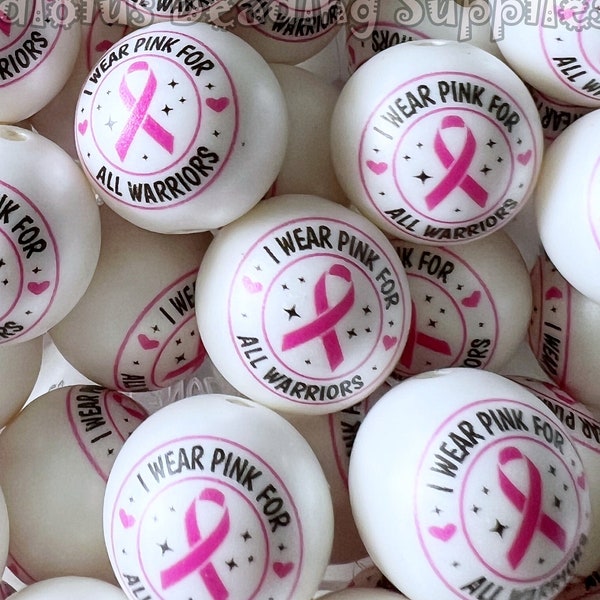 Pink Ribbon Beads - Etsy