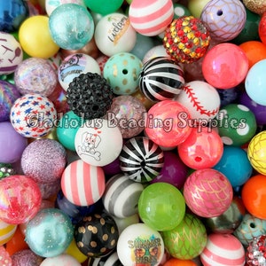 20mm Beads, Randomly Assorted Mixed Set, Bubblegum Beads, Chunky ...
