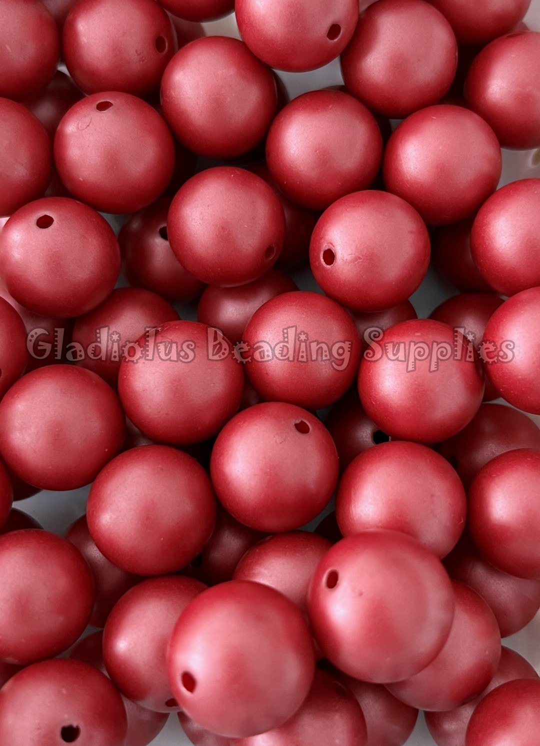 20mm Red Matte Beads, Chucky Bubblegum Beads, Gumball Beads, Wholesale ...