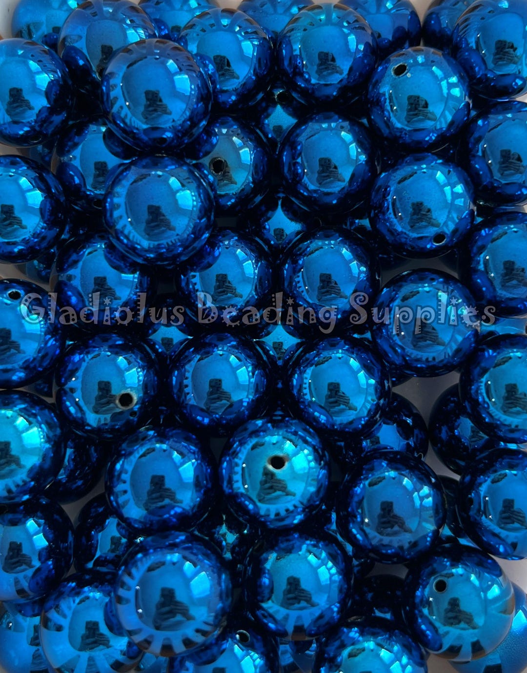 20mm Beads, Blue UV Bead, Pearly Look, Reflective Beads, Acrylic Beads ...