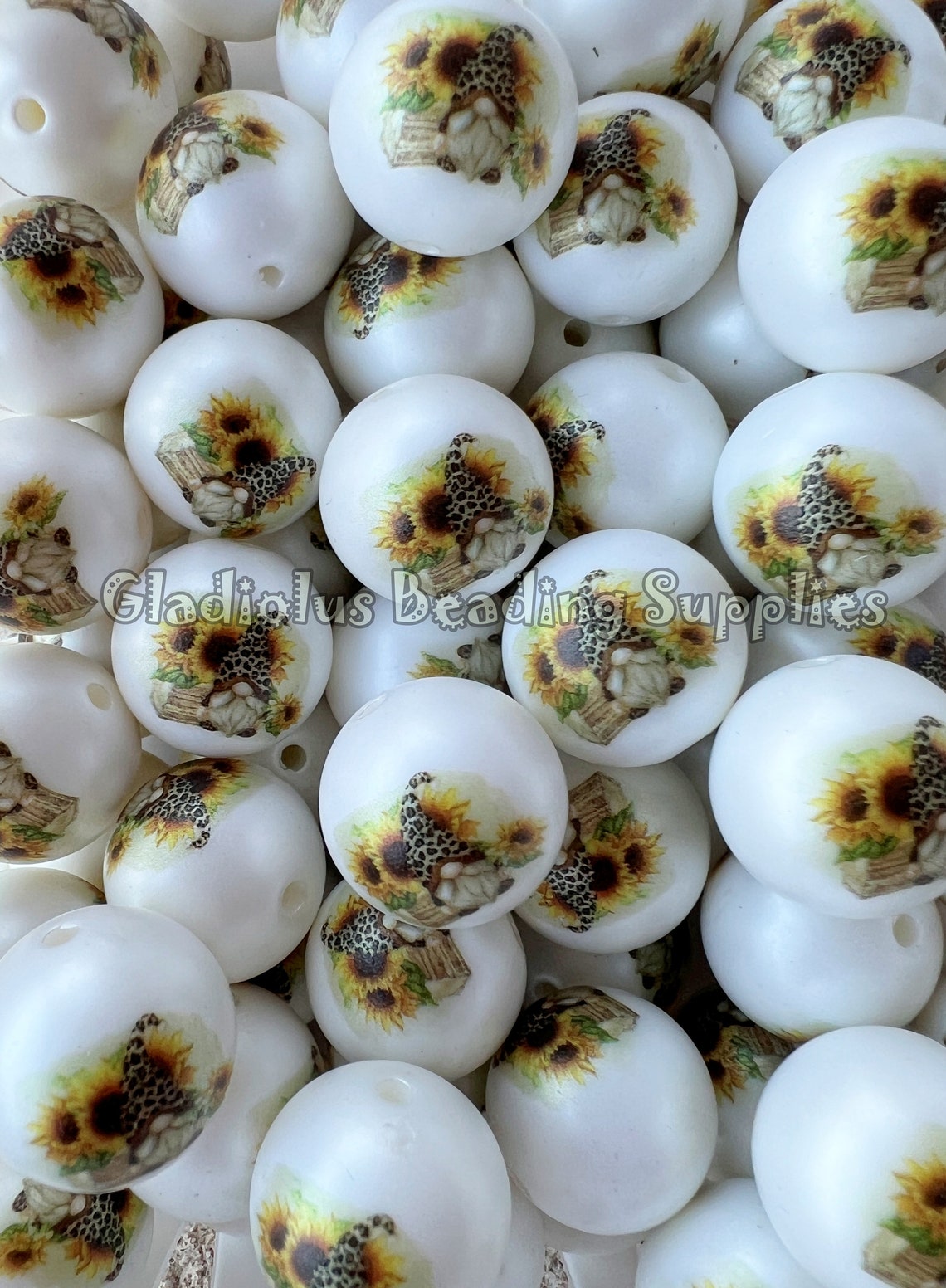 20mm Gnome/sunflower, Chucky Bubblegum Beads, Acrylic Gumball Beads ...