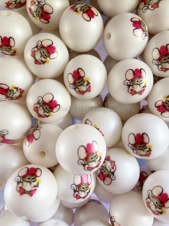 20mm Christmas Hamster Print Beads Chucky Bubblegum Beads - Etsy