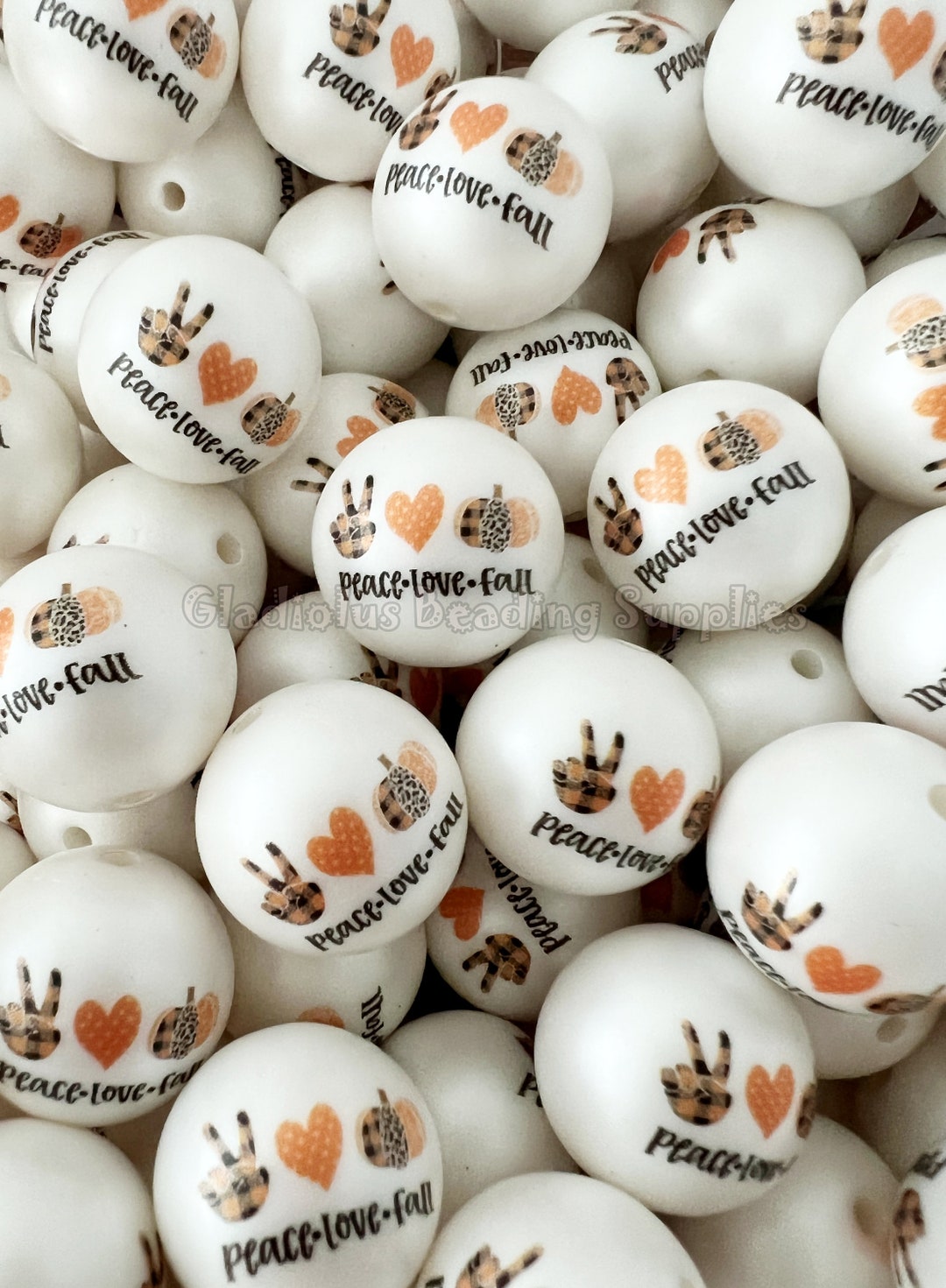 20mm Peace Love Fall Bead Chucky Bubblegum Beads Gumball - Etsy