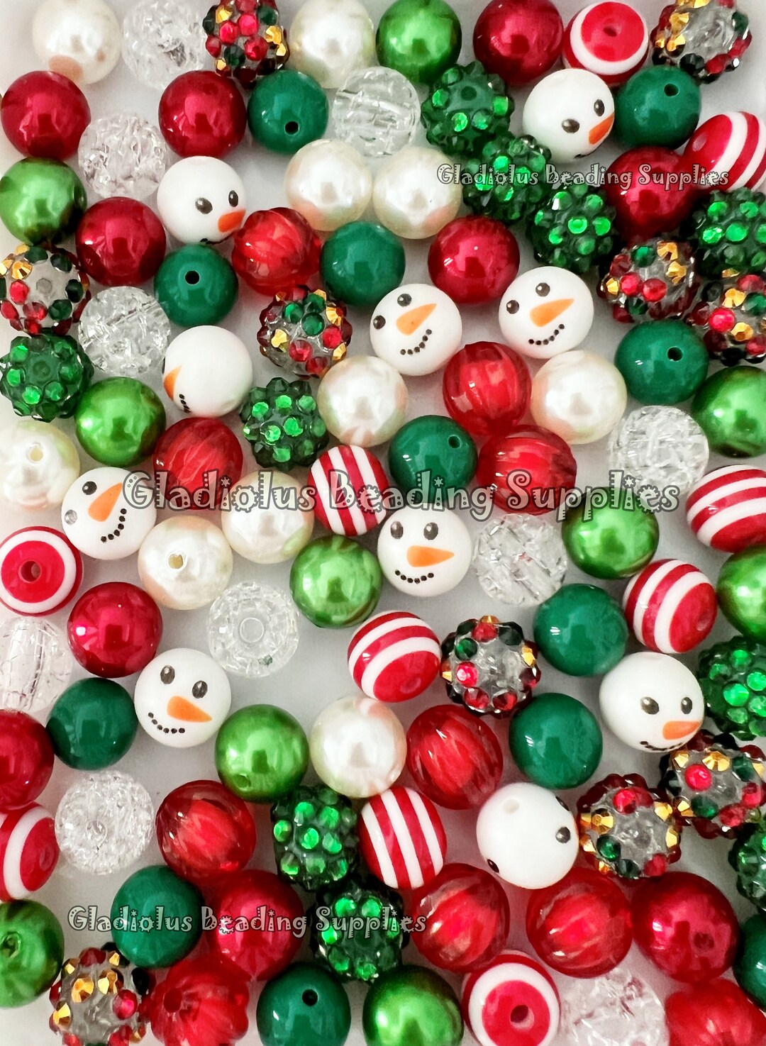 12mm Beads, Christmas Mixed Set, Loose Beads, Acrylic Beads, Chunky ...