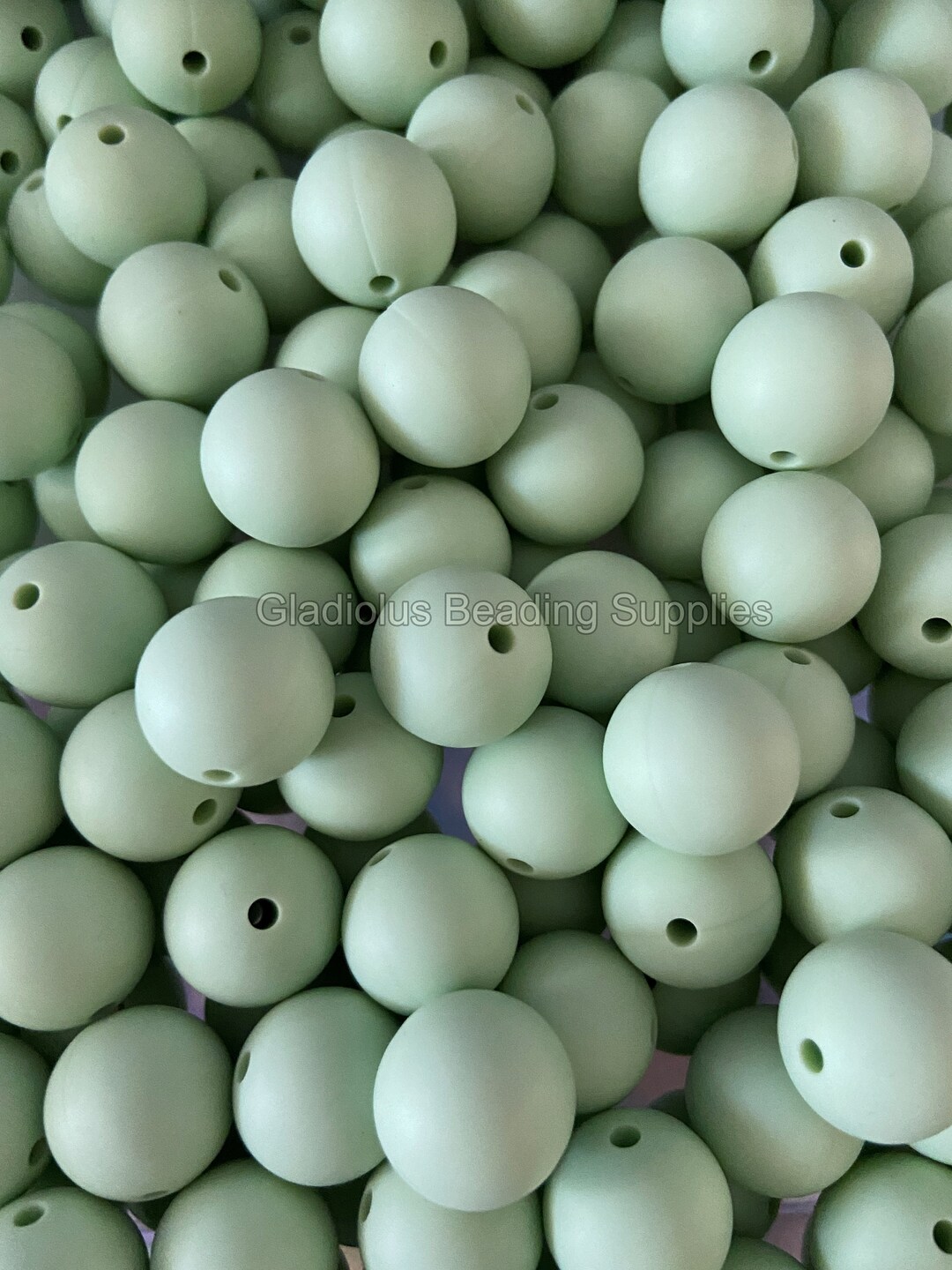 15mm Bead, Powder Green, Solid Silicone Beads, Solid Beads, Wholesale ...