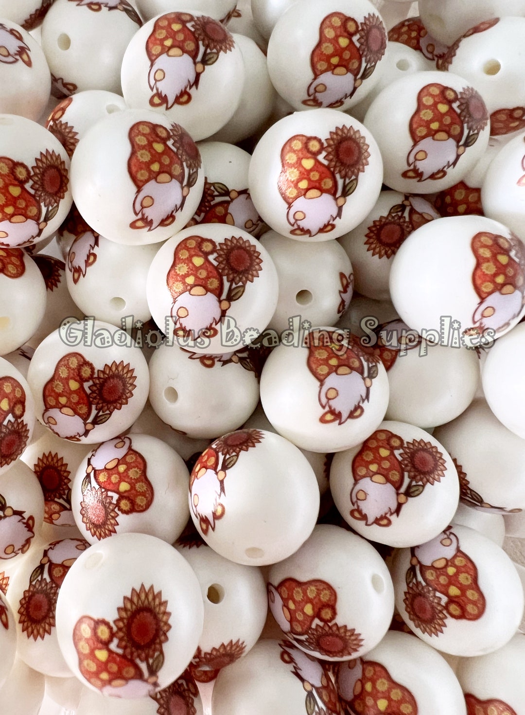 20mm Gnome/sunflower, Chucky Bubblegum Beads, Acrylic Gumball Beads ...