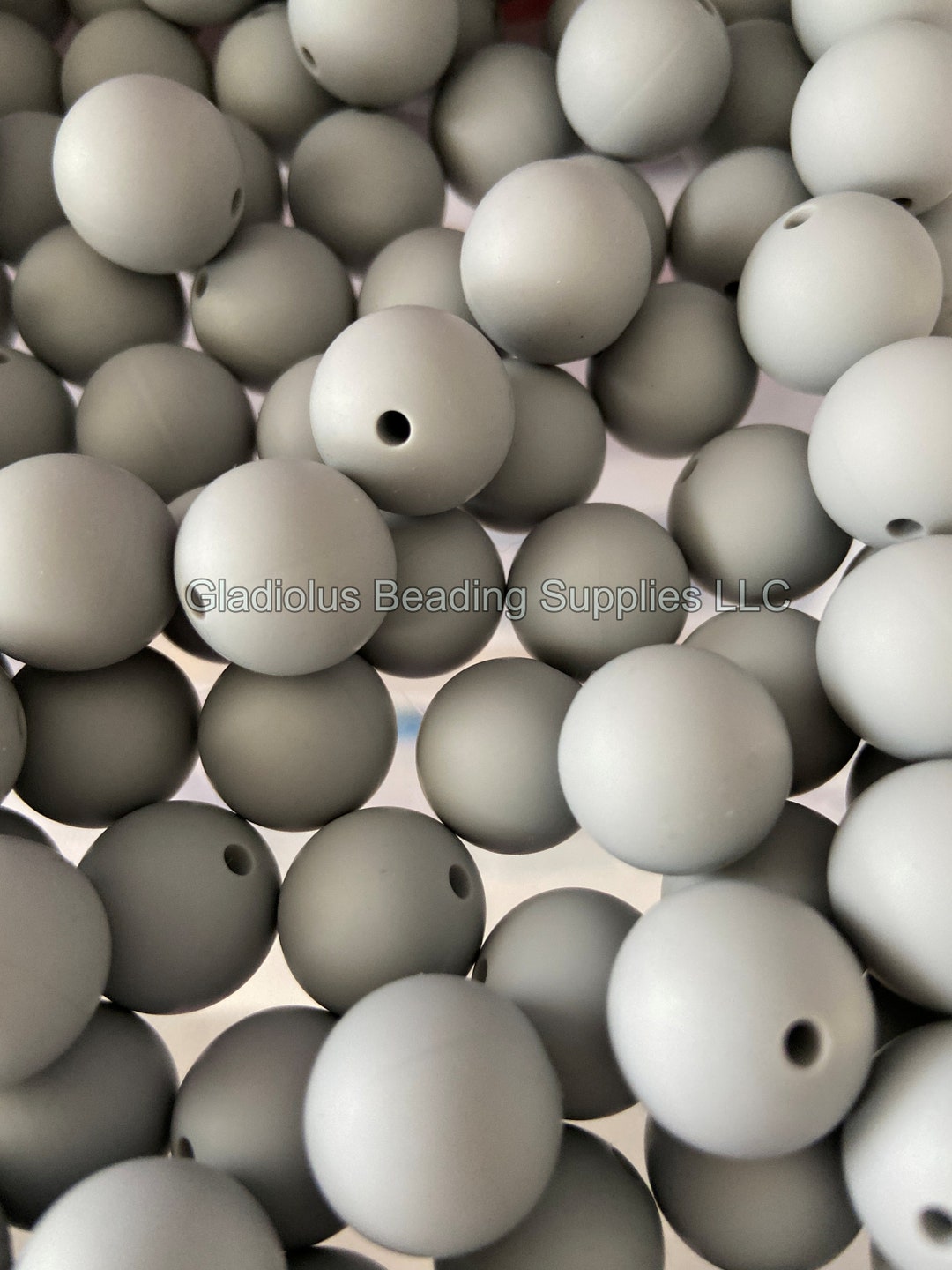 12mm Bead, Light Grey, Solid Silicone Beads, Solid Beads, Wholesale ...