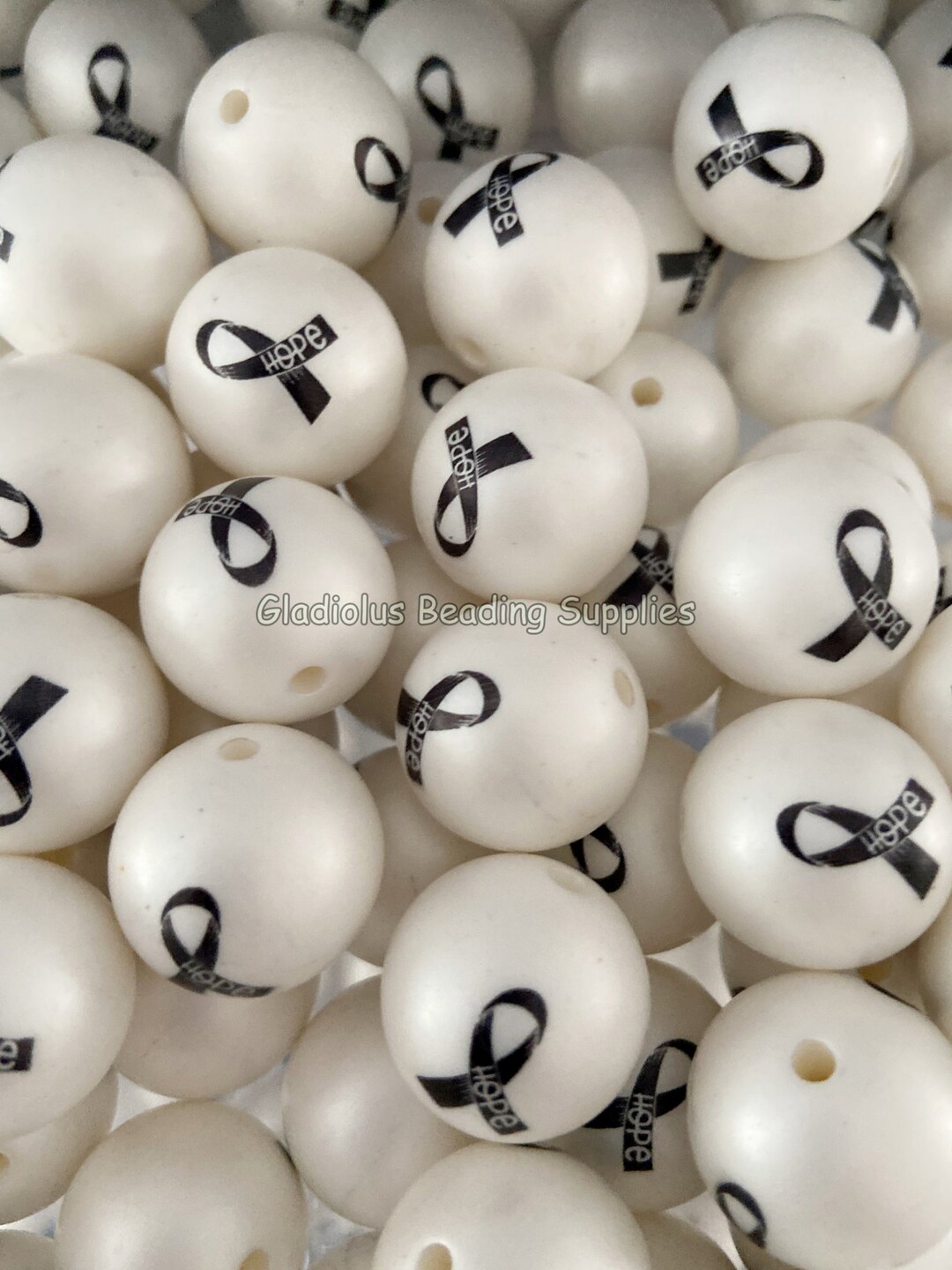 20mm Hope Print Beads, Chucky Bubblegum Beads, Acrylic Matte Gumball ...