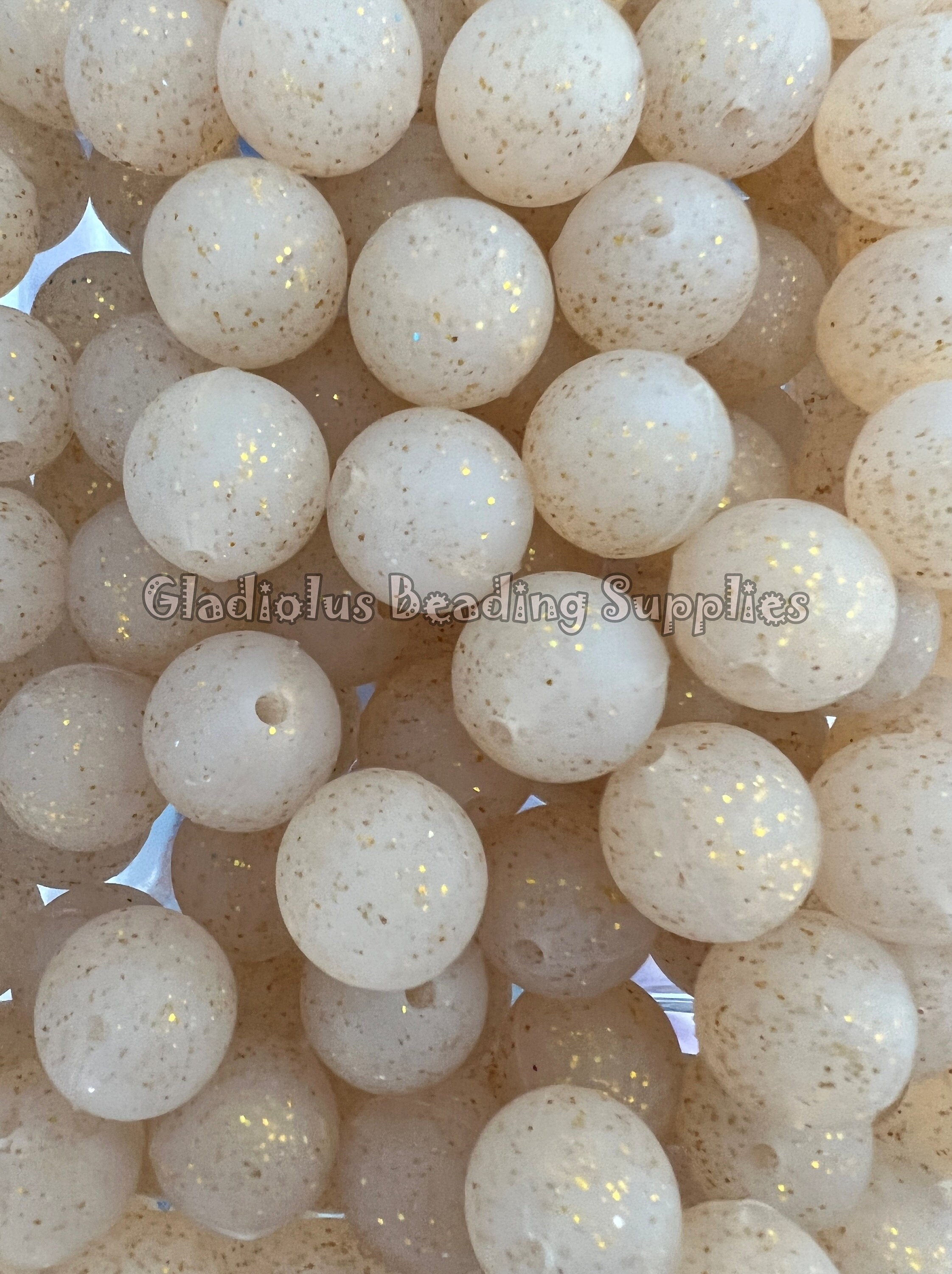 15mm Beads, Solid Glitter Round Beads, Silicone Round Beads, Glitter ...