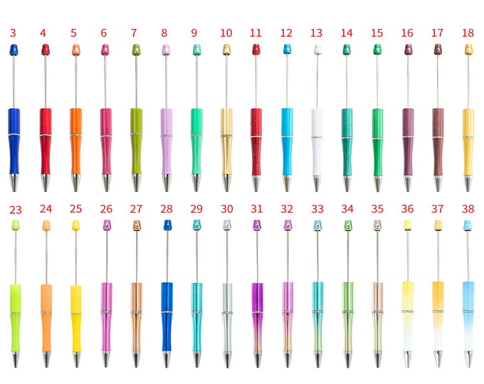 DIY Beadable Pens, Plastic Pens, for Chunky Bubblegum Beads, Pen Blank ...
