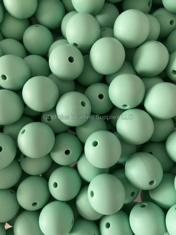 12mm Bead Mint Solid Silicone Beads Solid Beads Wholesale - Etsy