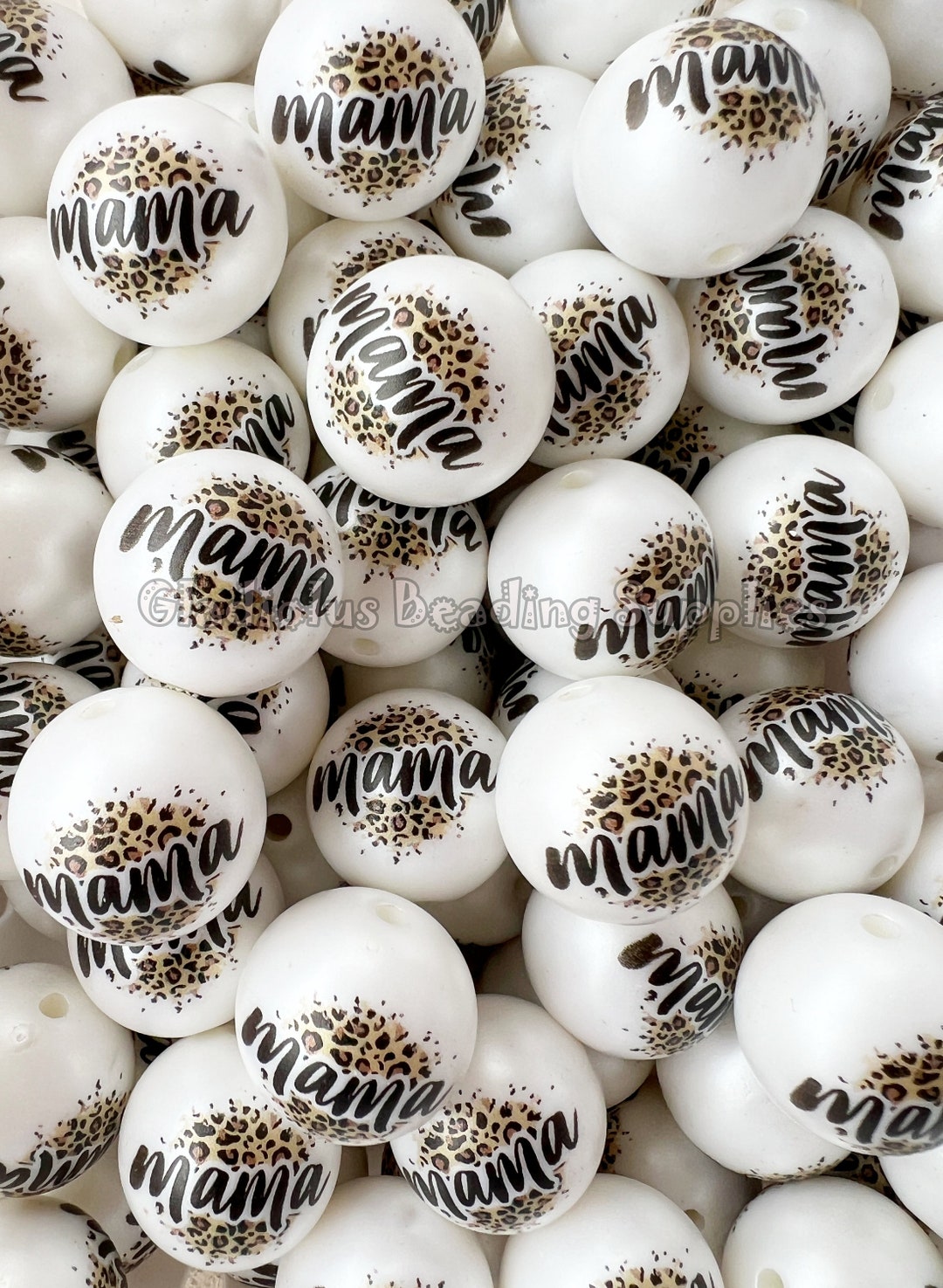 20mm Mama/cheetah Print Bead, Chucky Bubblegum Beads, Acrylic Gumball ...