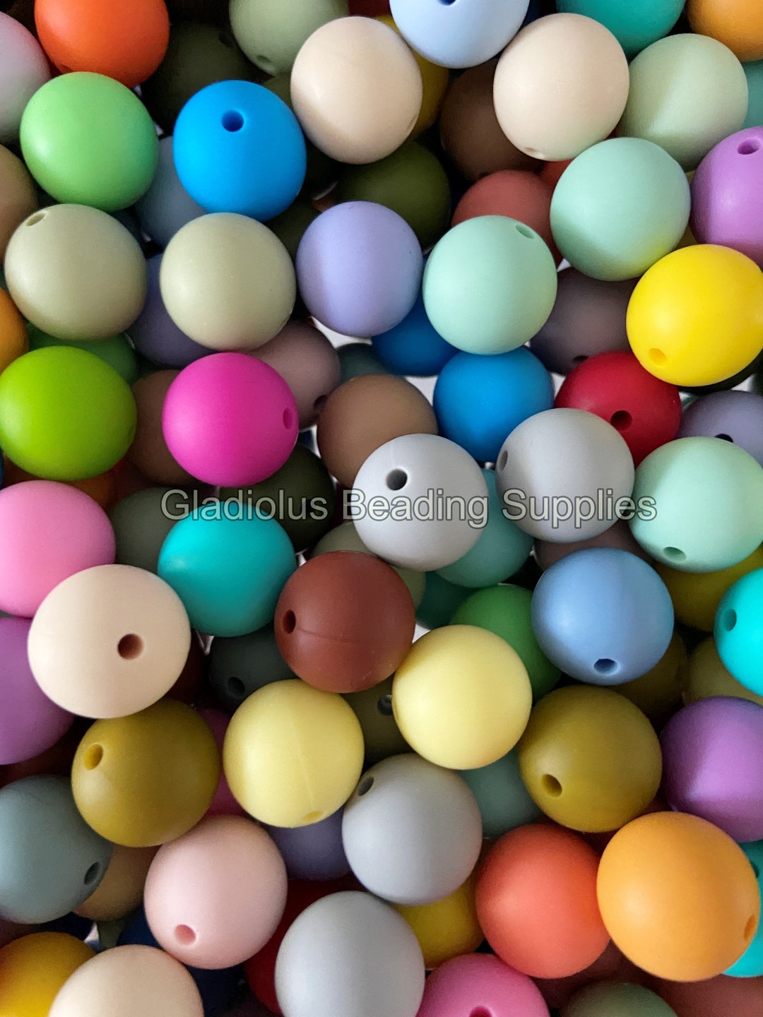 15mm Beads - Mixed Solid Silicone Beads - Round Silicone Beads ...