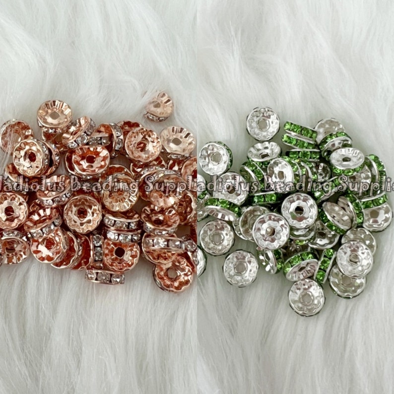 10mm Spacer Round Spacers Metal Alloy Beads Rhinestone - Etsy