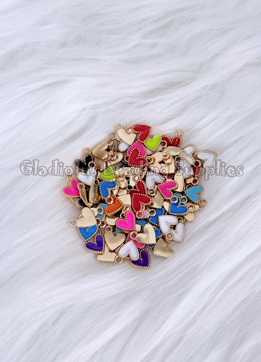 10mm Heart Flat Enamel Charms, Valentine Charm, Lover Charms, Loose ...