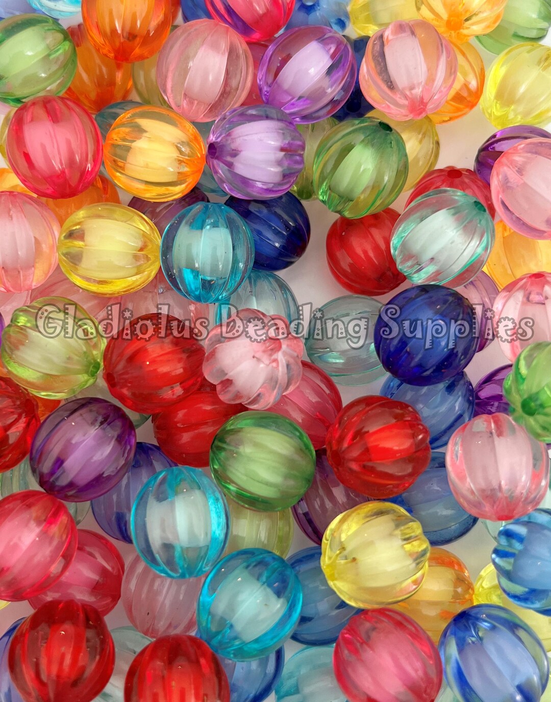 16mm Watermelon Beads, Acrylic Solid Beads, Bubblegum Beads, Loose ...