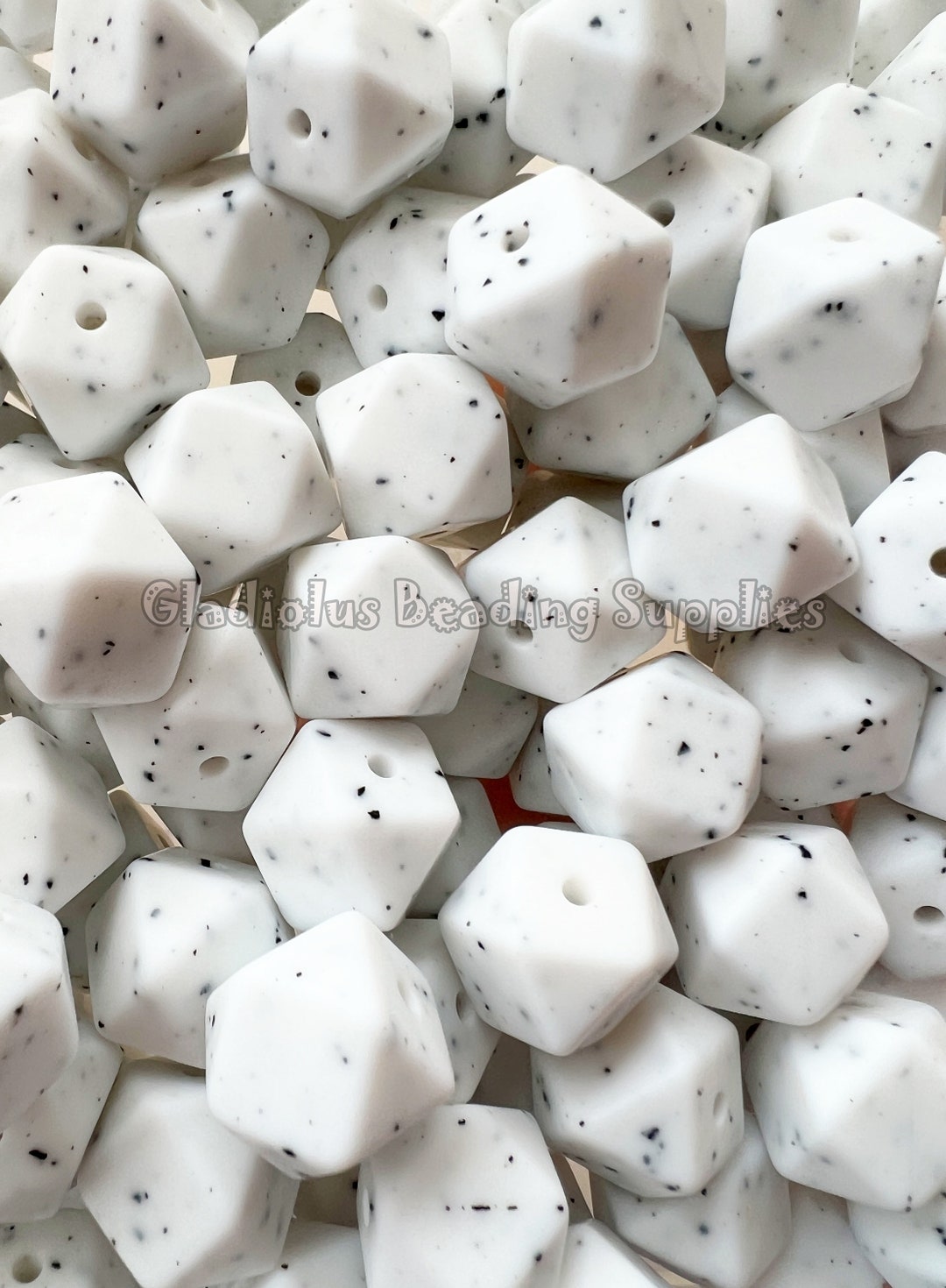 14mm White Granite, Hexagon Silicone Beads, Wholesale Silicone Beads ...