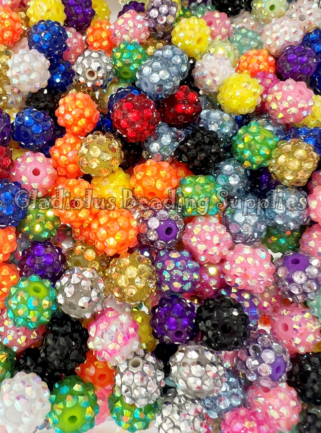 12mm Mixed Rhinestone Beads, Acrylic Rhinestone Beads, Bubblegum Beads ...