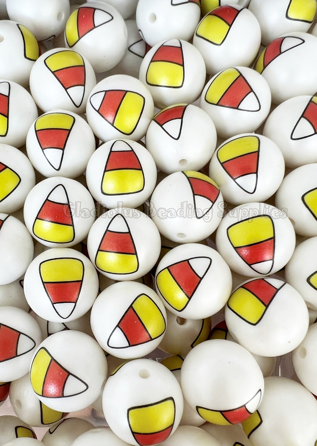 20mm Candy Corn Beads, Chucky Beads, Acrylic Matte Gumball Beads ...