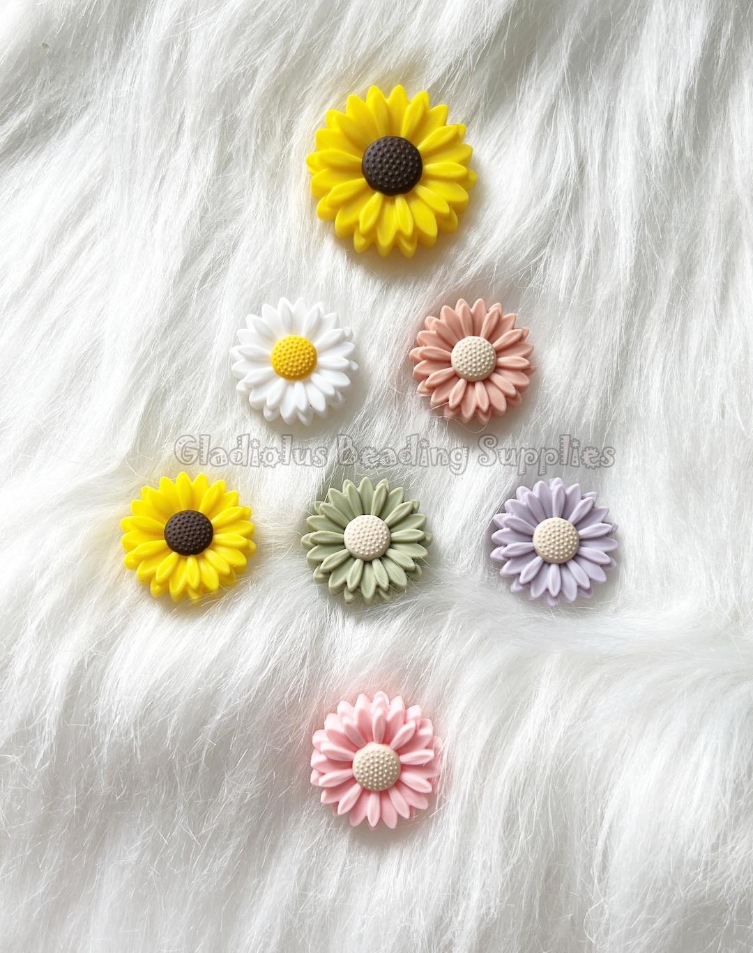 22mm&30mm, Sunflower Beads, Daisy Beads, Colorful Beads, Silicone Beads ...
