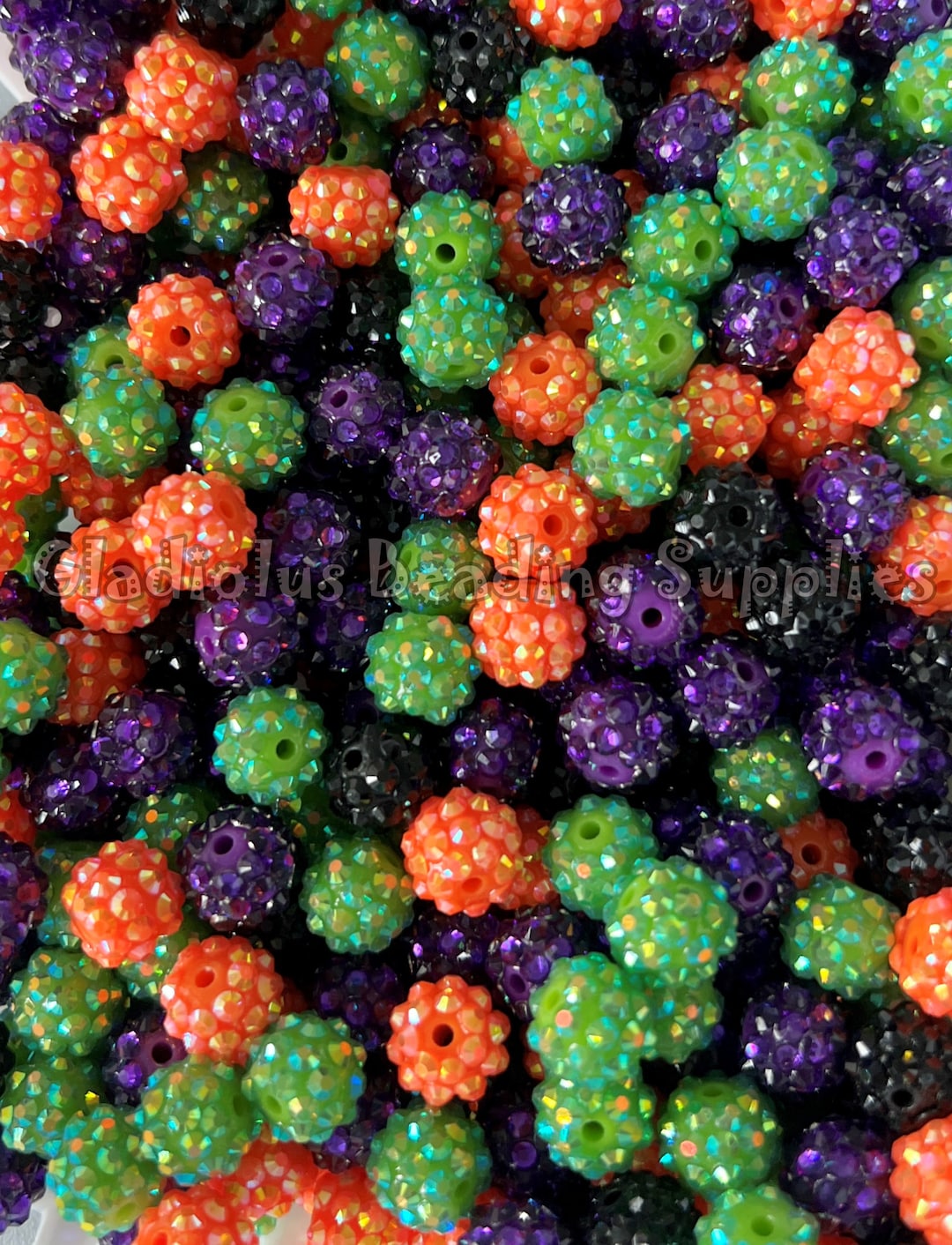 12mm Mixed Rhinestone Beads, Halloween Beads, Spooky Beads, Bubblegum ...