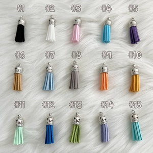 38mm Tassels for Keychain, Mini Silver Tassels, Leather Tassels ...