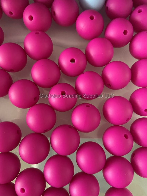 15mm Beads Violet Solid Silicone Beads Solid Beads | Etsy