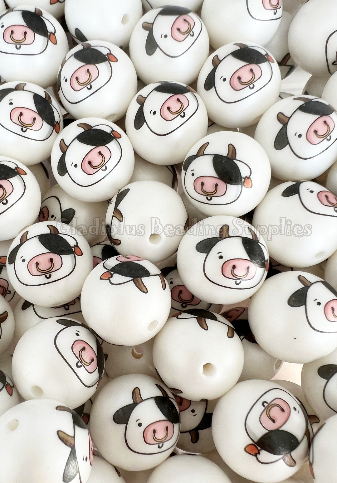 20mm Cow Beads, Chucky Bubblegum Beads, Acrylic Matte Gumball Beads ...