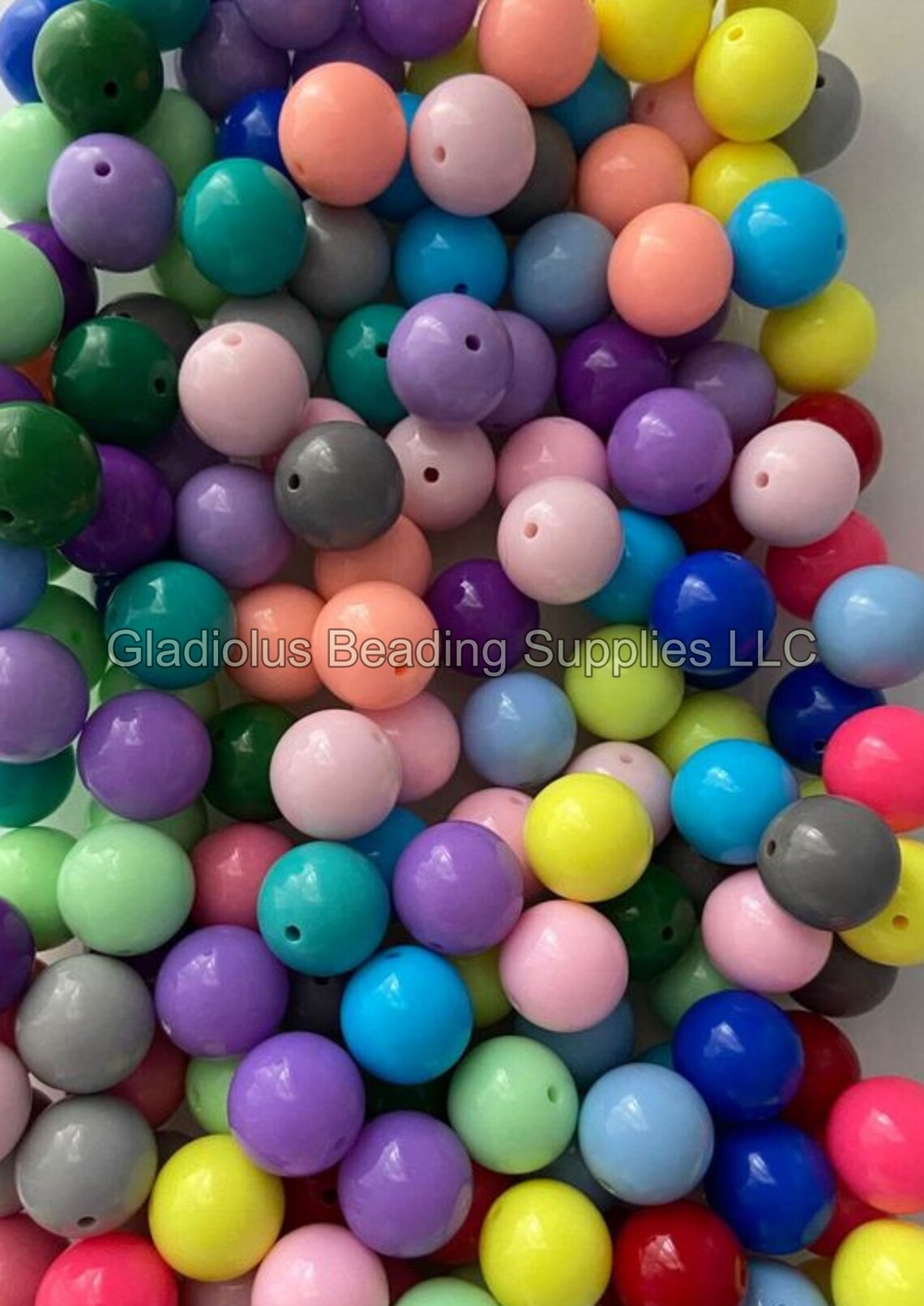 20MM Solid Chunky Beads, Chunky Bubblegum Beads, Acrylic Gumball Beads ...