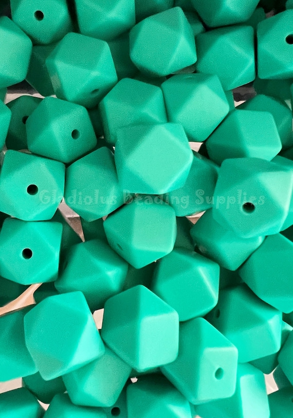 14mm Turquoise Hexagon Silicone Beads Wholesale Silicone - Etsy