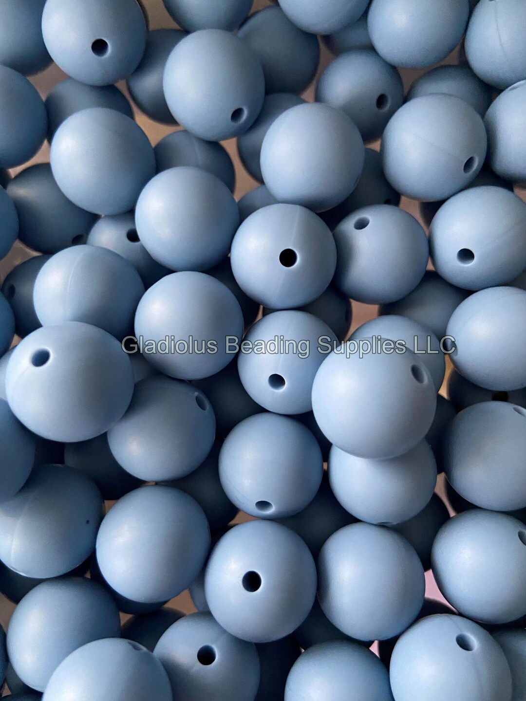 15mm Beads, Powder Blue, Solid Silicone Beads, Round Beads, Wholesale ...