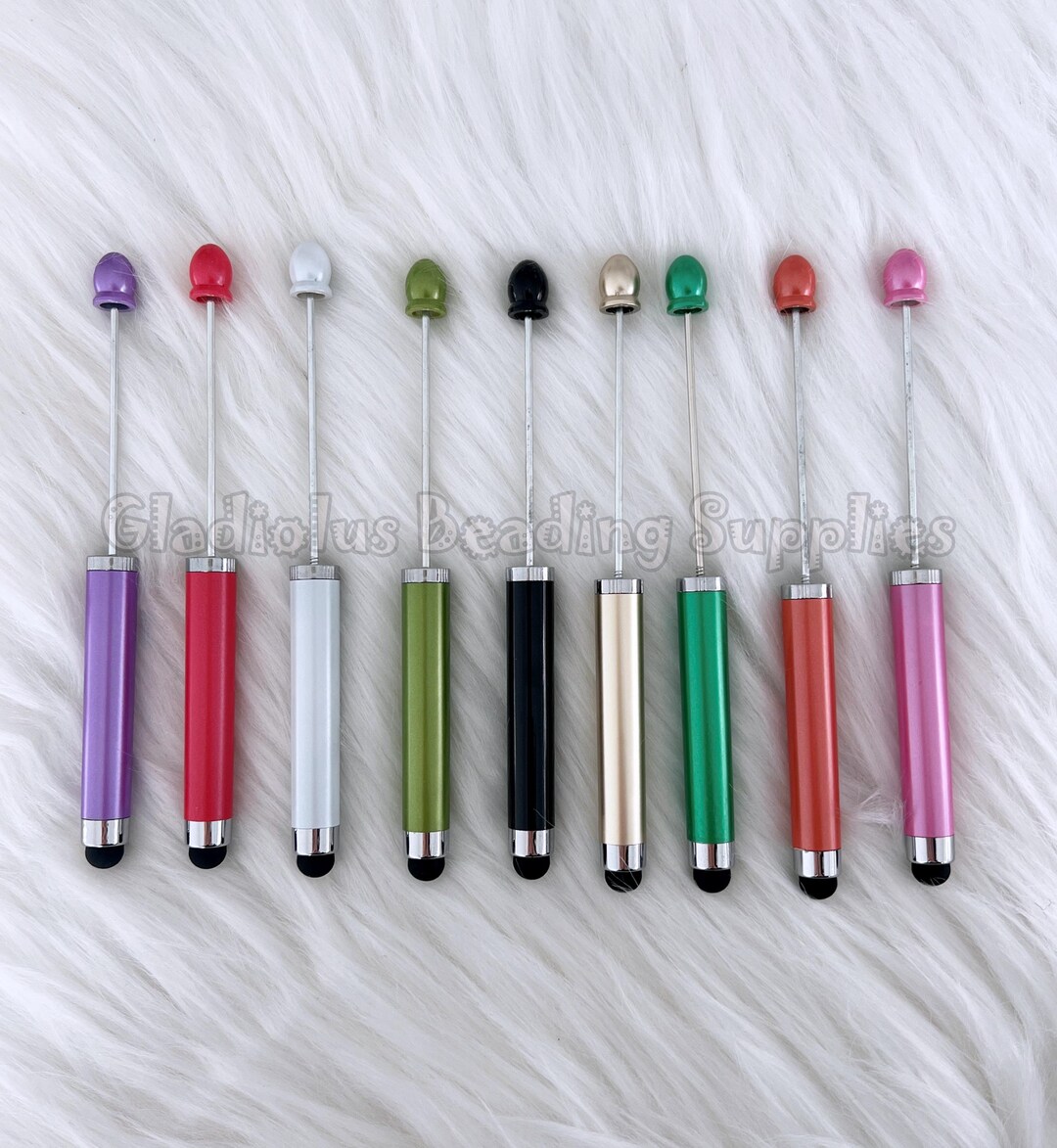 DIY Beadable Stylus Pens, Plastic Pens, for Chunky Bubblegum Beads, Pen ...