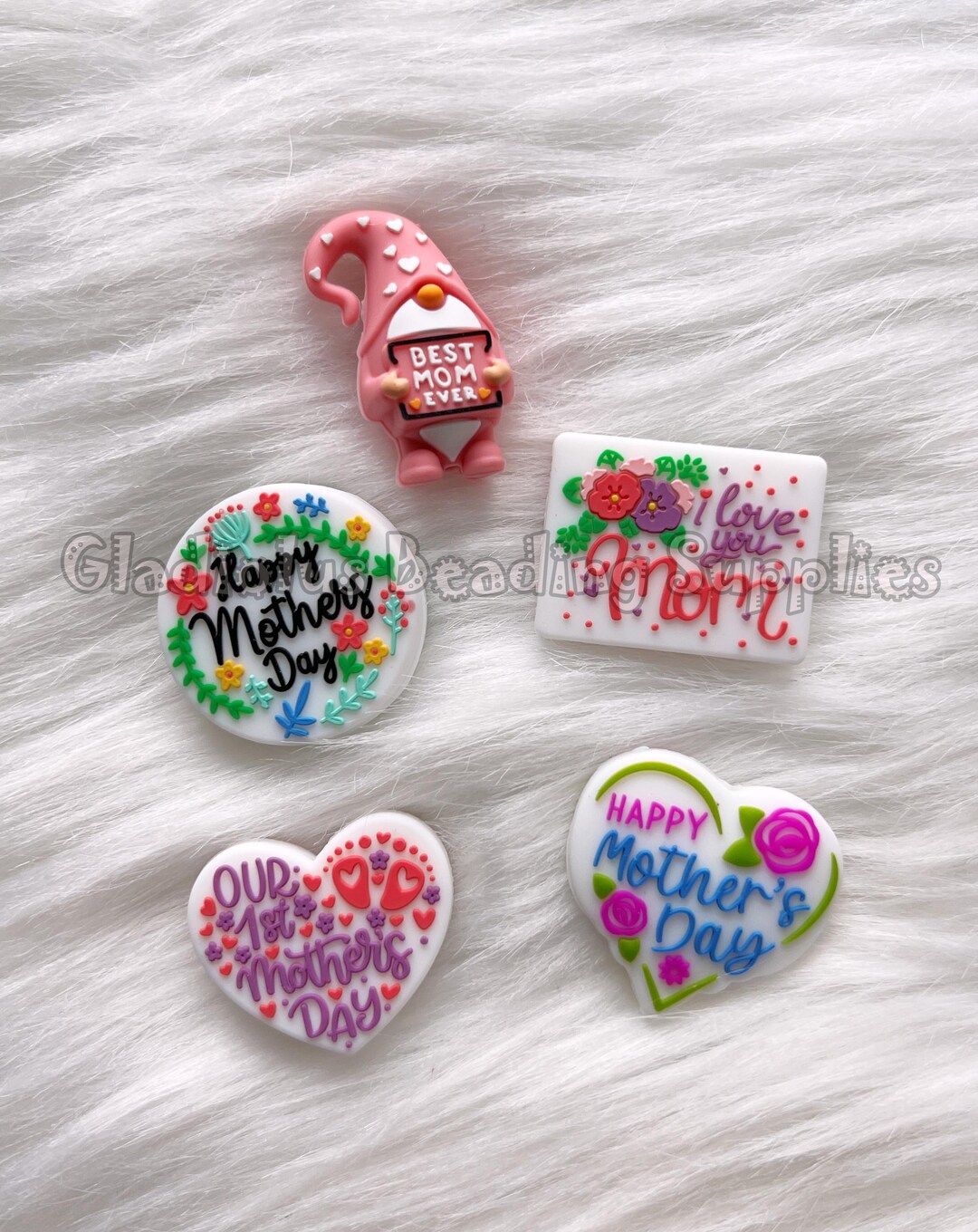 30mm, Mother's Day Beads, Best Mom Ever Beads, Silicone Beads, Focal ...