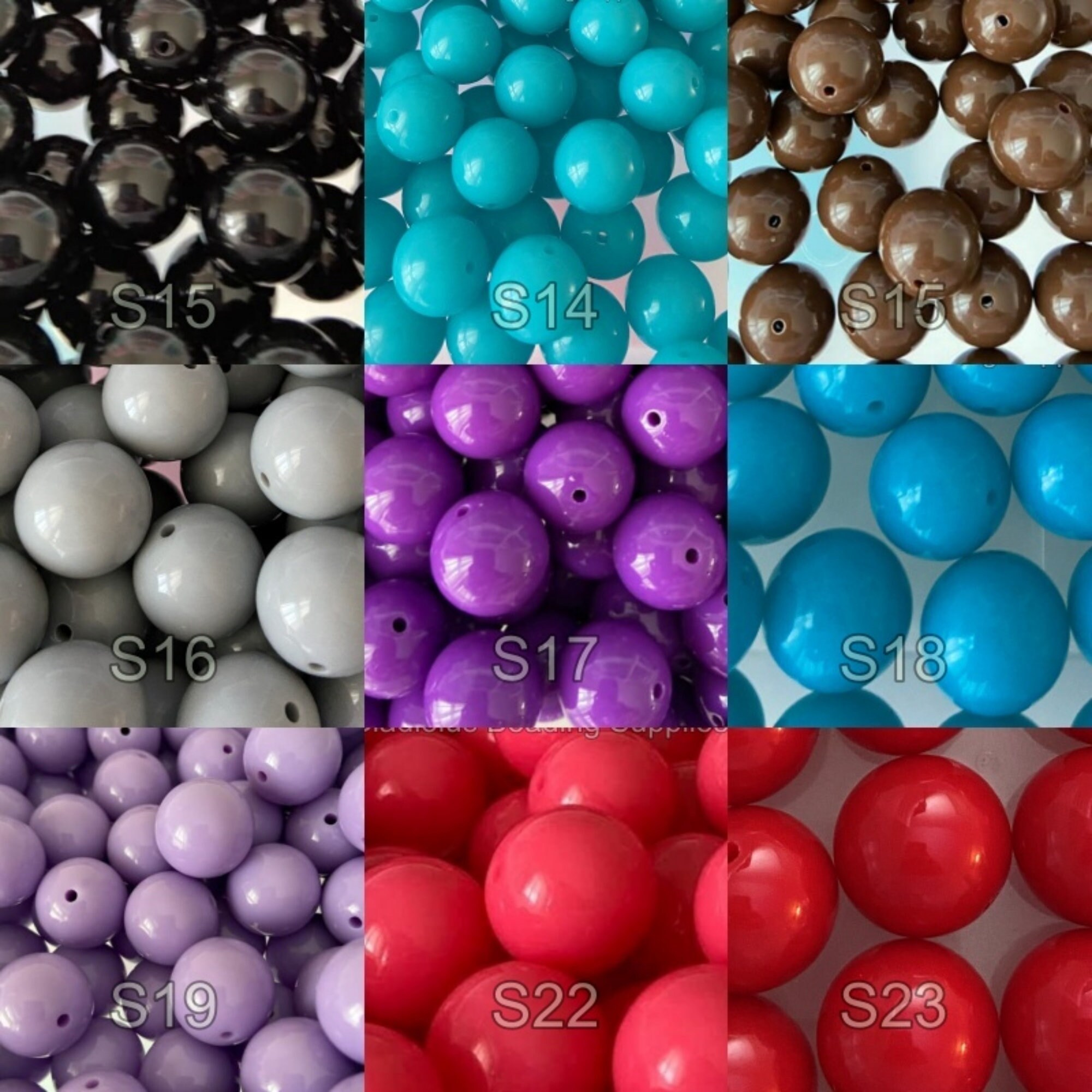 20MM Solid Chunky Beads, Chunky Bubblegum Beads, Acrylic Gumball Beads ...