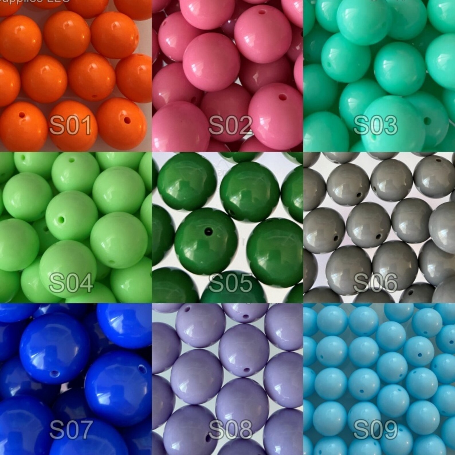 20MM Solid Chunky Beads, Chunky Bubblegum Beads, Acrylic Gumball Beads ...