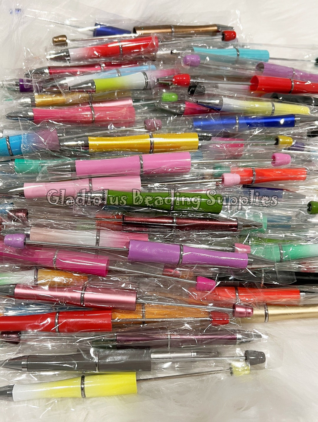 20 Pcs, Random Mixed Colors, DIY Beadable Pens, Plastic Pens, for ...