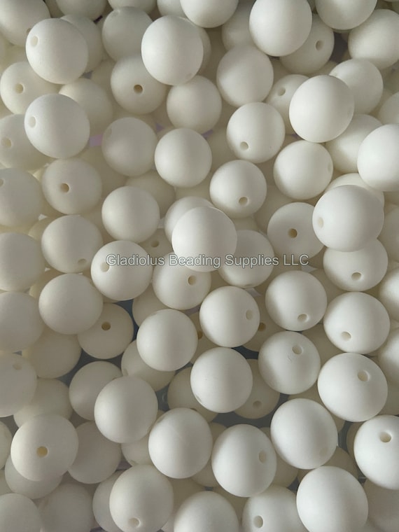 12mm Bead White Solid Silicone Beads Solid Beads Wholesale - Etsy