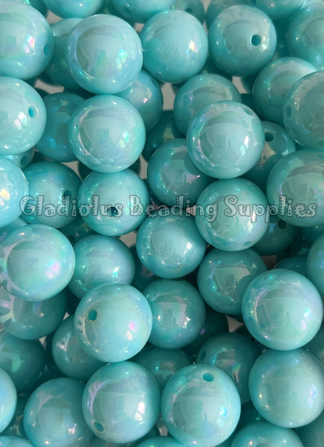20mm AB Light Blue Beads, Bubblegum Beads, Acrylic Beads, Round Beads ...
