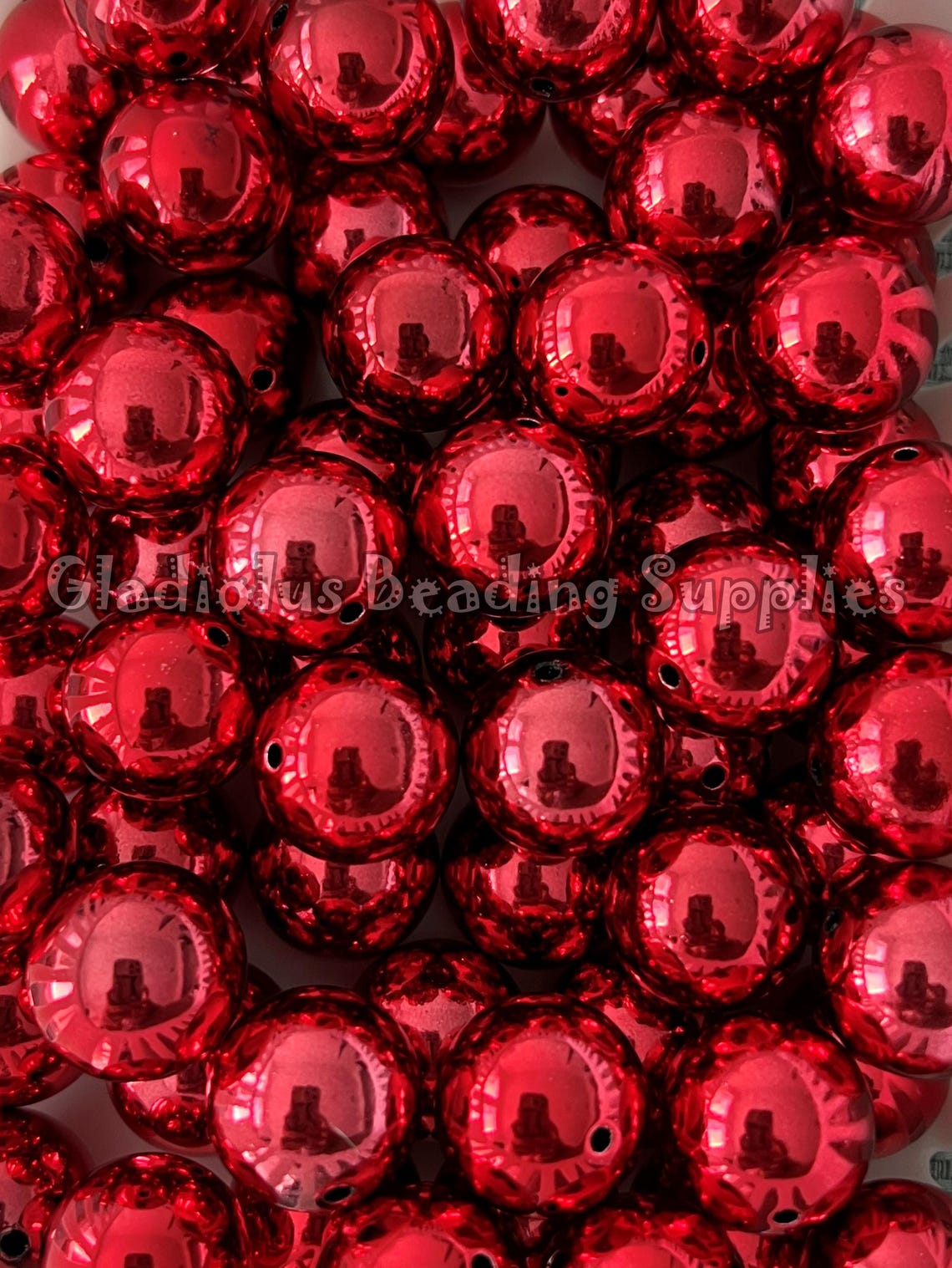 20mm Beads, Red UV Beads, Pearly Look, Reflective Bead, Acrylic Beads ...