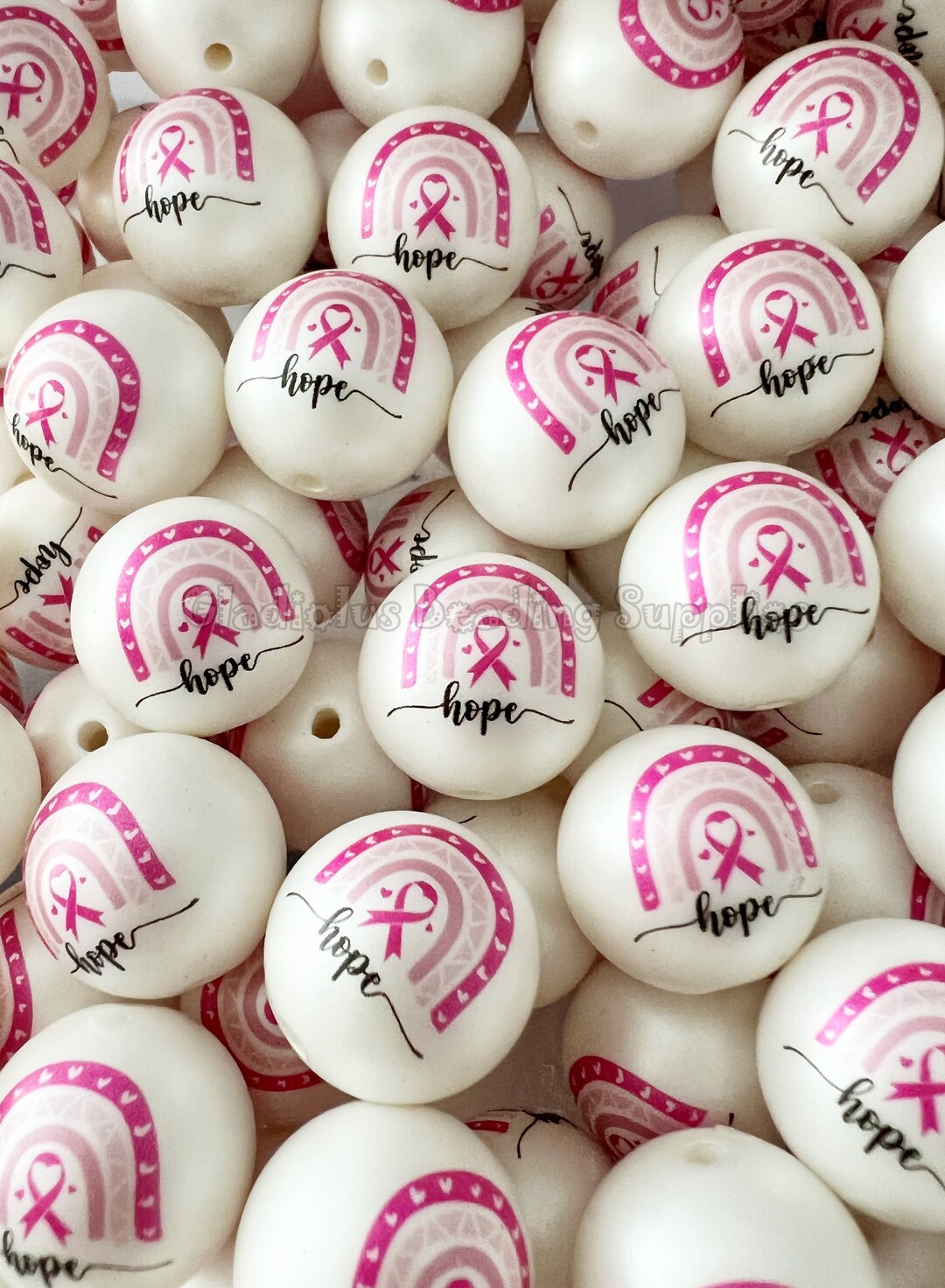 20mm Hope Print Beads, Chucky Bubblegum Beads, Acrylic Matte Gumball ...