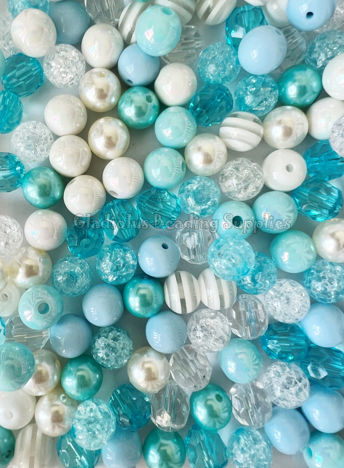 100 Qty 12mm Beads Blue/white Beads Acrylic Beads Chunky - Etsy
