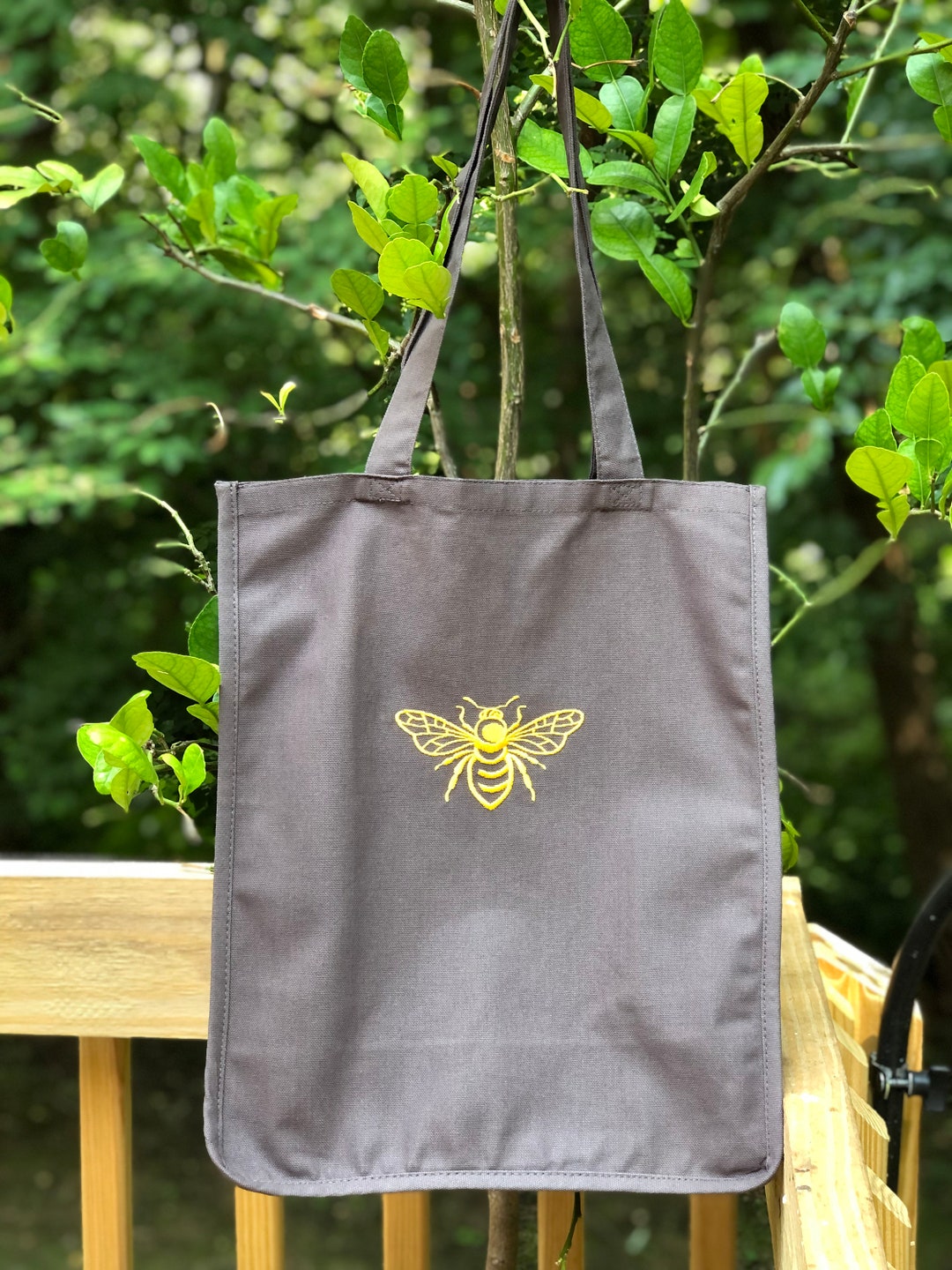 Bee Tote Bag, Embroidered Bee Bag, Canvas Bee Bag, Heavy Duty 100% ...