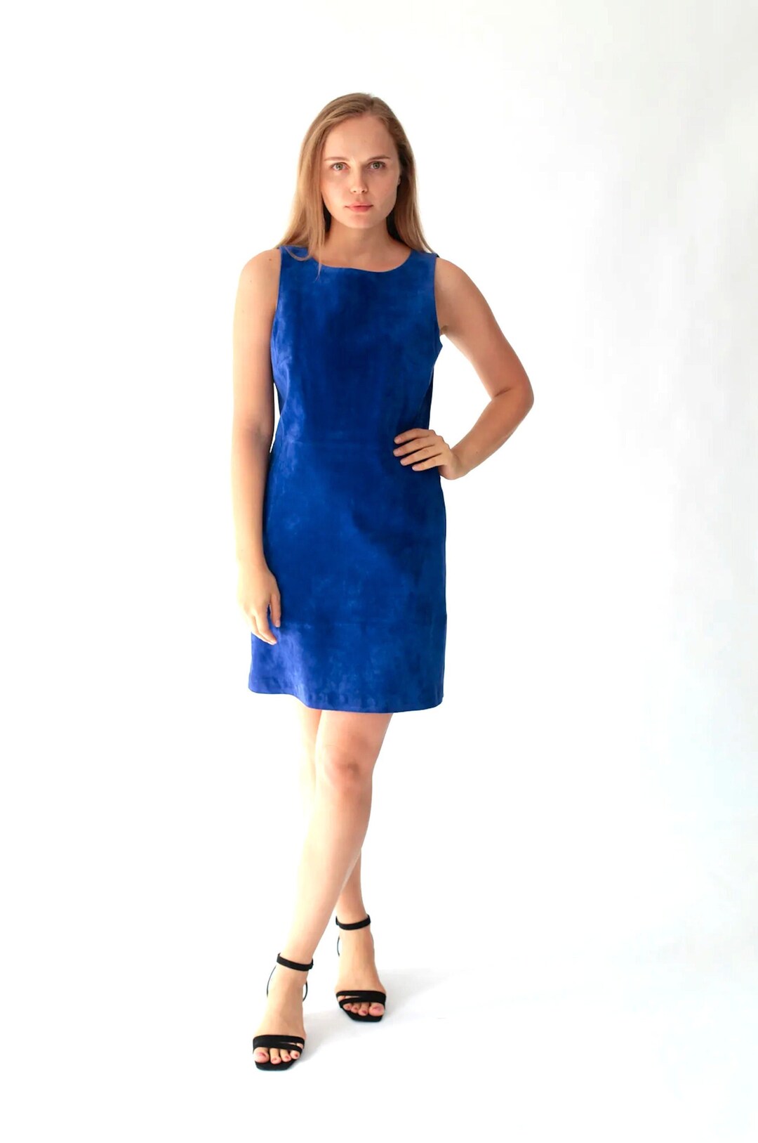 Royal Blue Suede Dress - Etsy