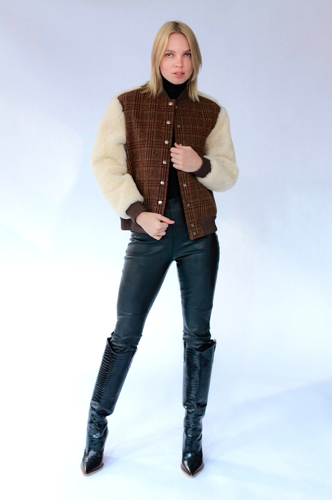 Prep School Plaid Shearling Jacket Size M - Etsy