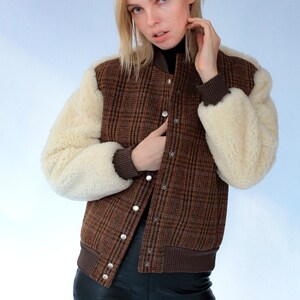Prep School Plaid Shearling Jacket Size M - Etsy