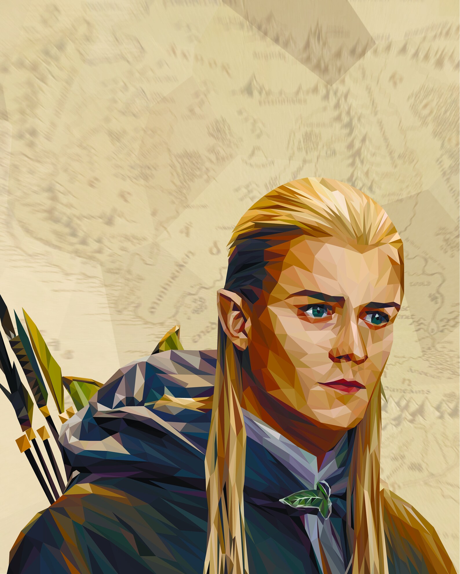 Legolas Poster Home Bedroom Print Polygonal Art The Lord | Etsy