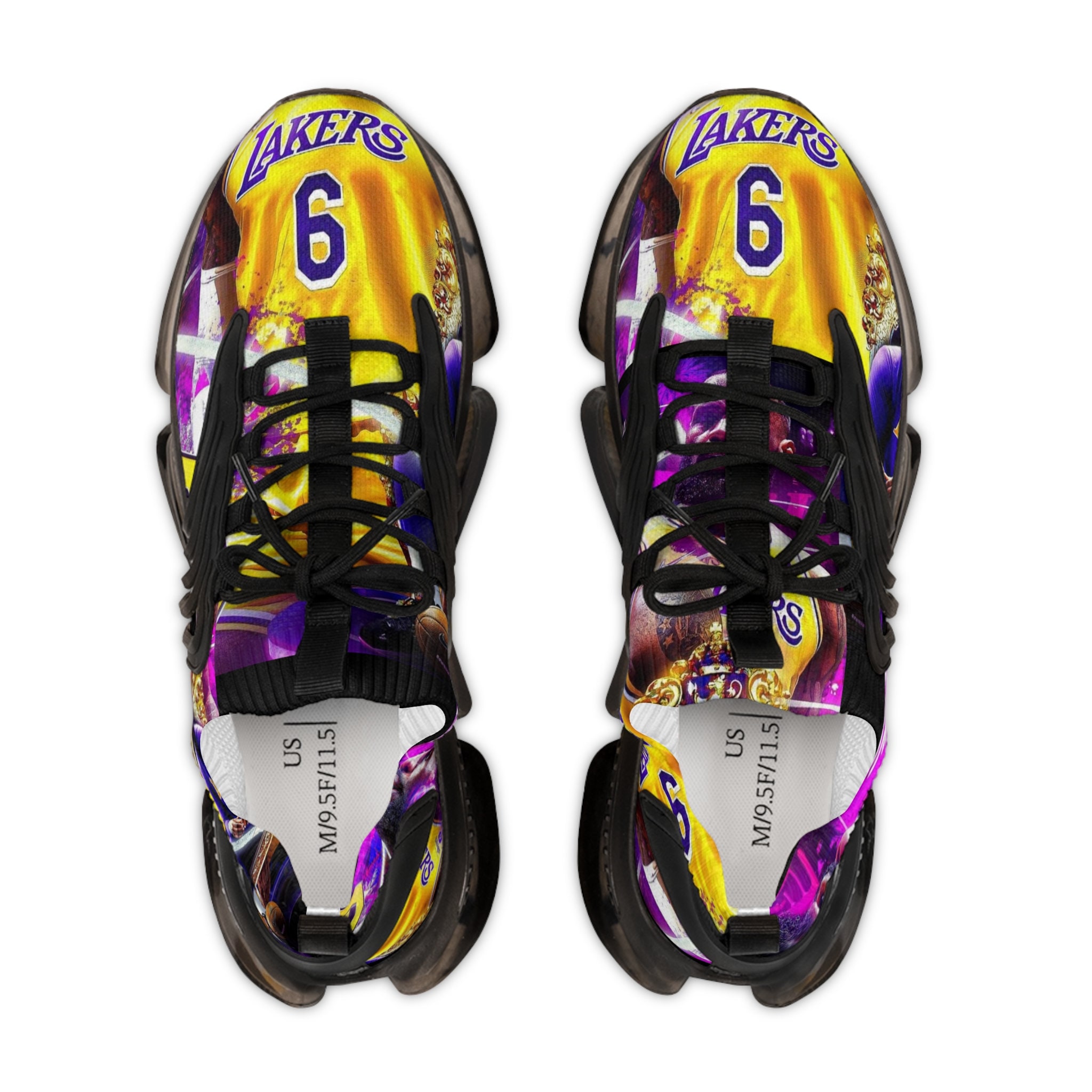 Men's Los Angeles Lakers Lebron James Custom Mesh Sports Sneakers - Etsy