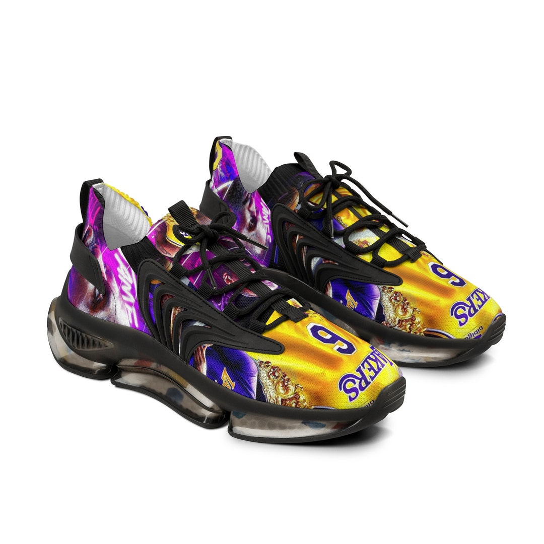 Men's Los Angeles Lakers Lebron James Custom Mesh Sports Sneakers - Etsy