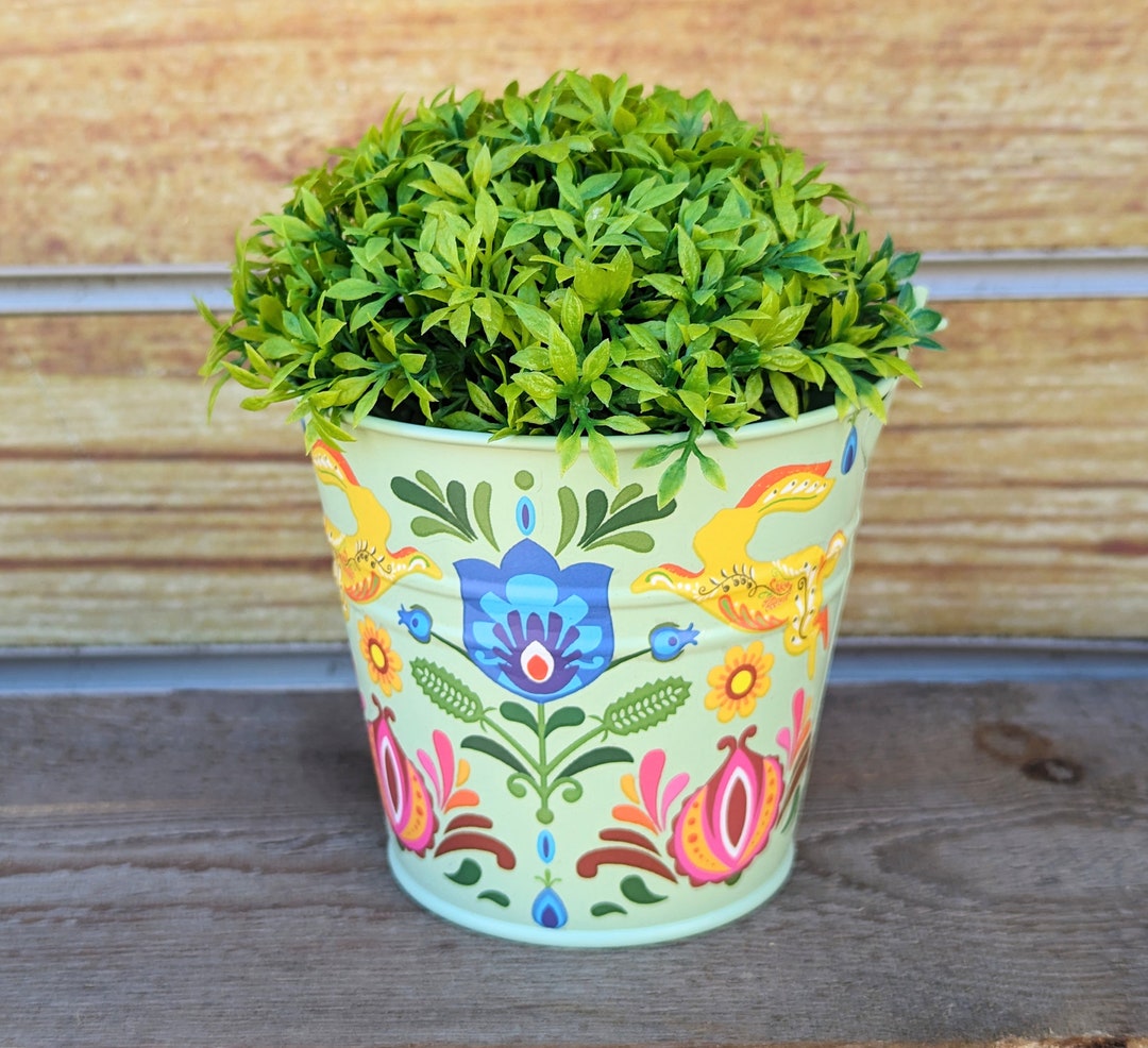 Boho Colourful Green Plant Pot, Home Decor, Birthday Gift, Housewarming ...