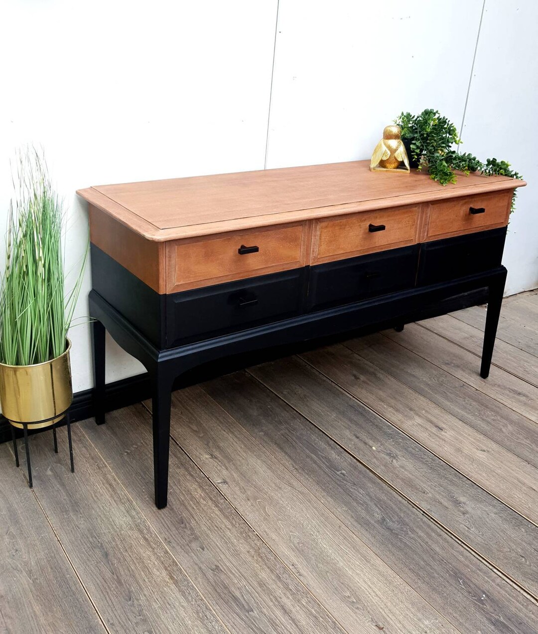 Vintage Painted Stag Minstrel Sideboard/retro Console Table / Wood ...